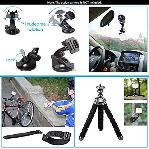 Neewer 58-In-1 Action Camera Accessory Kit Compatible with GoPro Hero 10 9 8 Max 7 6 5 4 Black GoPro 2018 Session Fusion Silver White Insta360 DJI Action 2 AKASO APEMAN Campark SJCAM Action Camera etc