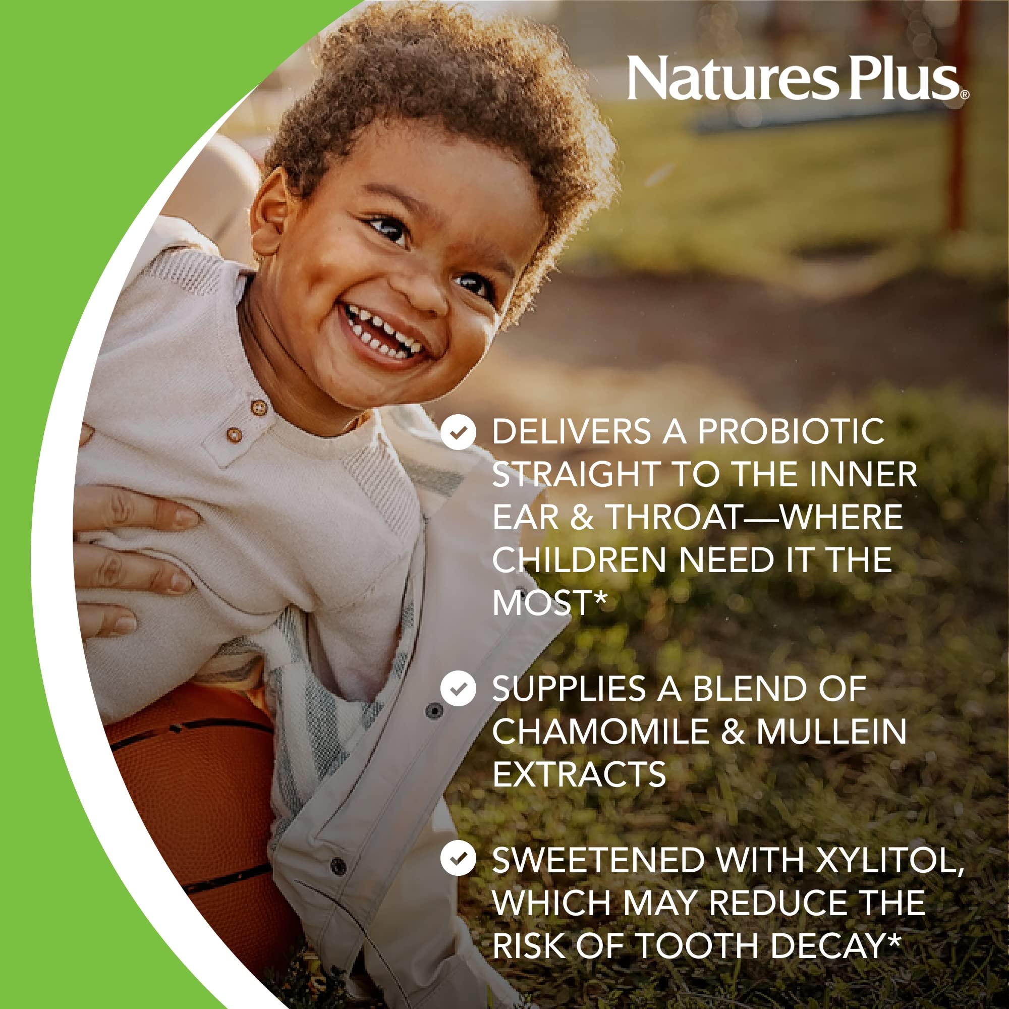 Natures Plus Animal Parade Inner Ear Support Children’s Chewable - Natural Cherry Flavor - 90 Animal-Shaped Tablets - Probiotic Supplement - Gluten Free - 45 Servings