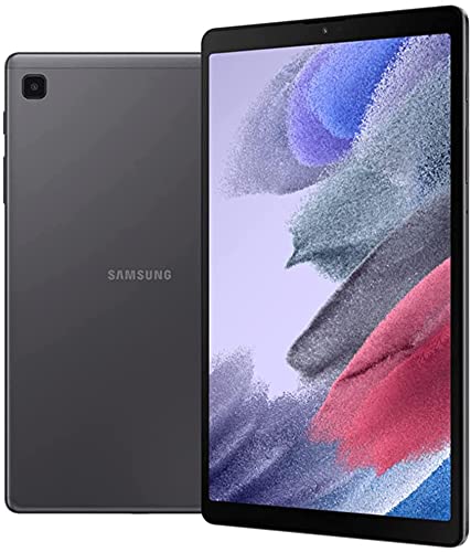 SAMSUNG 2021 Galaxy Tab A7 Lite 8.7” Inch 32 GB Wi-Fi Android 11 Touchscreen International Tablet Bundle – PU Leather Case, Screen Protector, Stylus and 32GB microSD Card [Gray]