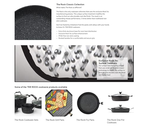 THE ROCK by Starfrit 2-Quart Saucepan with Glass Lid and Stainess Steel Handle, Black