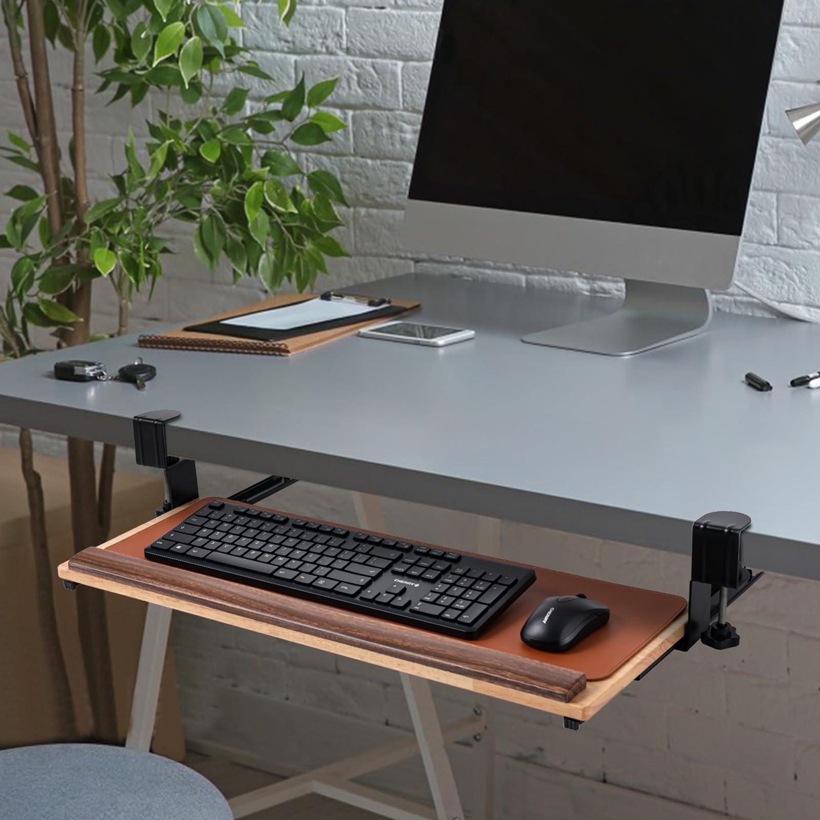 SITOO Keyboard Tray with Keyboard Wrist Rest & Keyboard mat, Pull Out Keyboard Tray Under Desk, 26.8"x 9.8", Perfect Keyboard Drawer for Home & Office