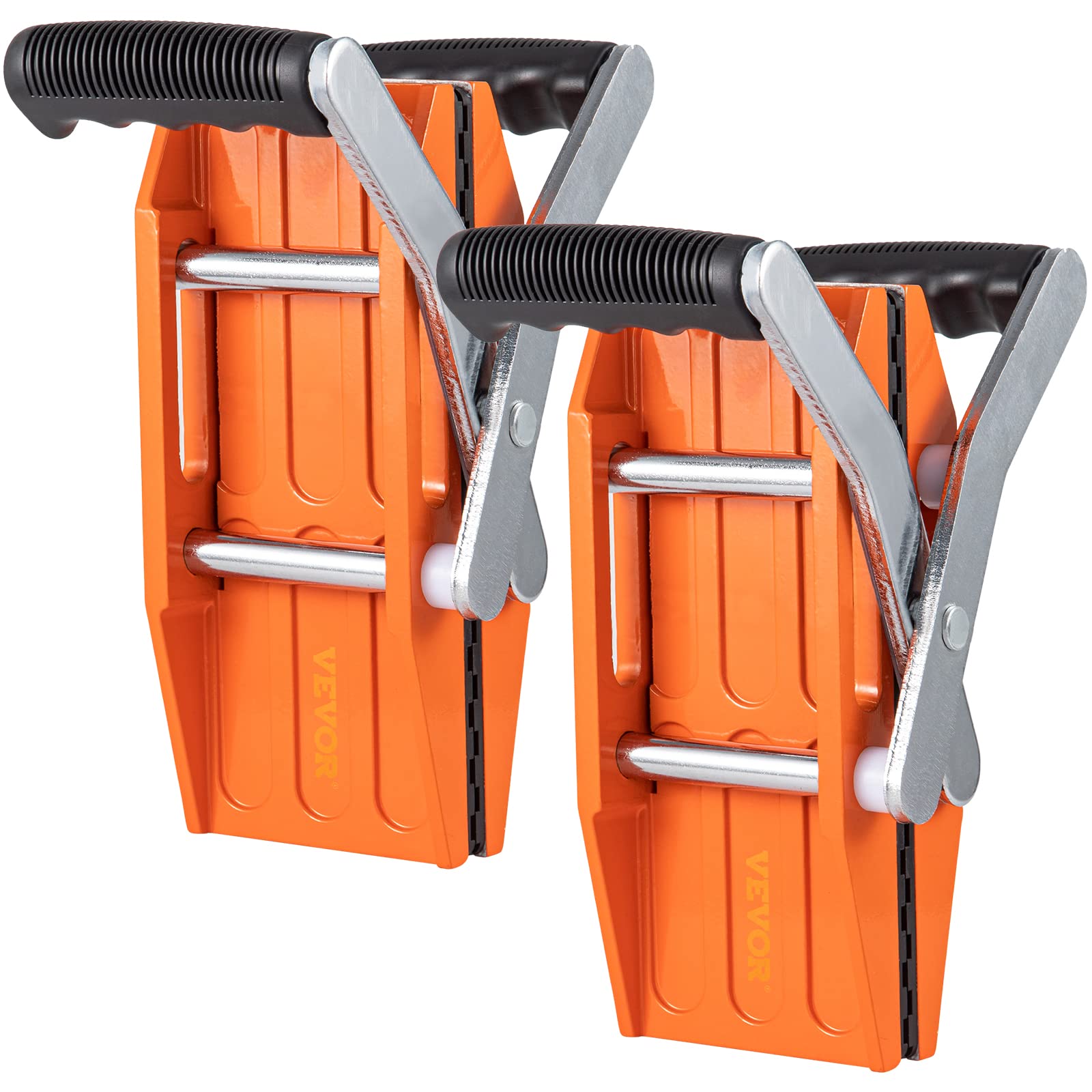 VEVOR 2 PCS Double Handed Stone Carrying Clamps, 2.36 inch (60mm) Granite Lifting Tools with Slip-proof Rubber Pads, 550 lbs Loading Capacity for Moving Marble, Glass, Slabs and Plywood