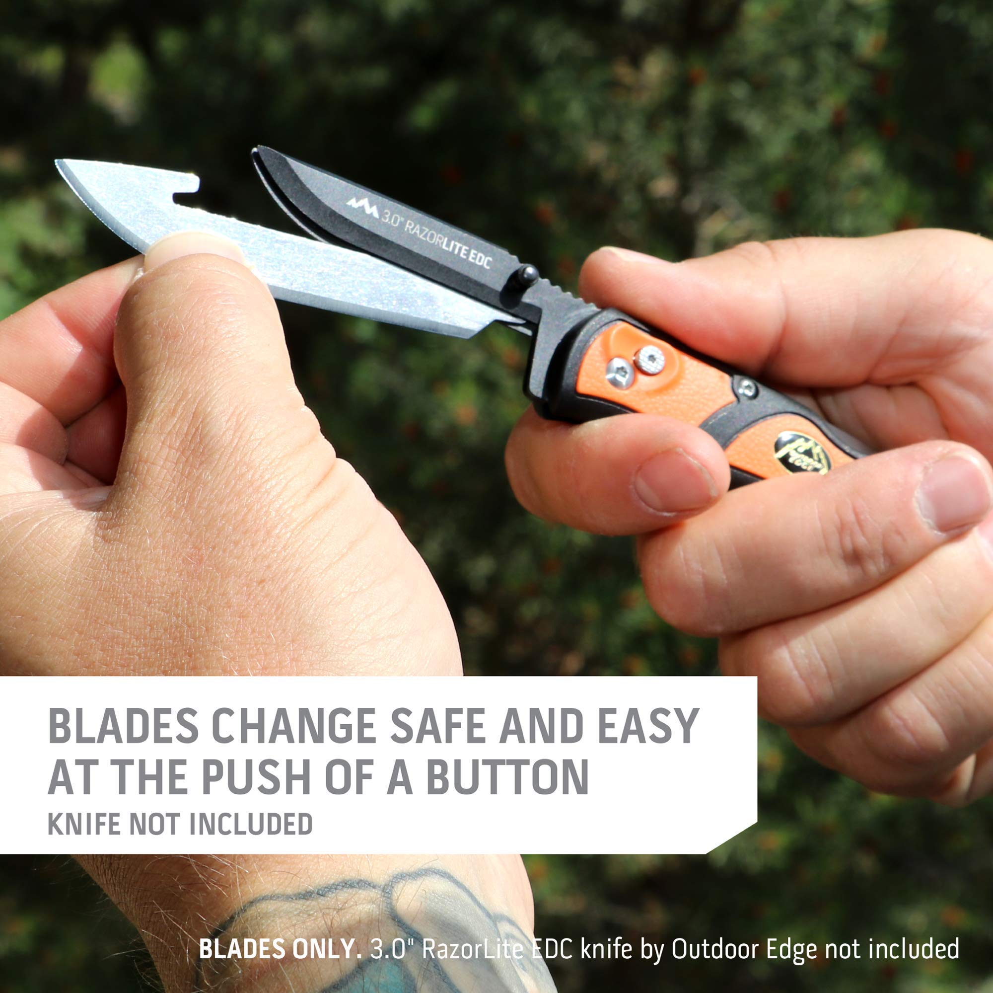 Outdoor Edge 3.5" RazorSafe Replacement Sharp-Point Knife Blades, 24 Piece Value Pack