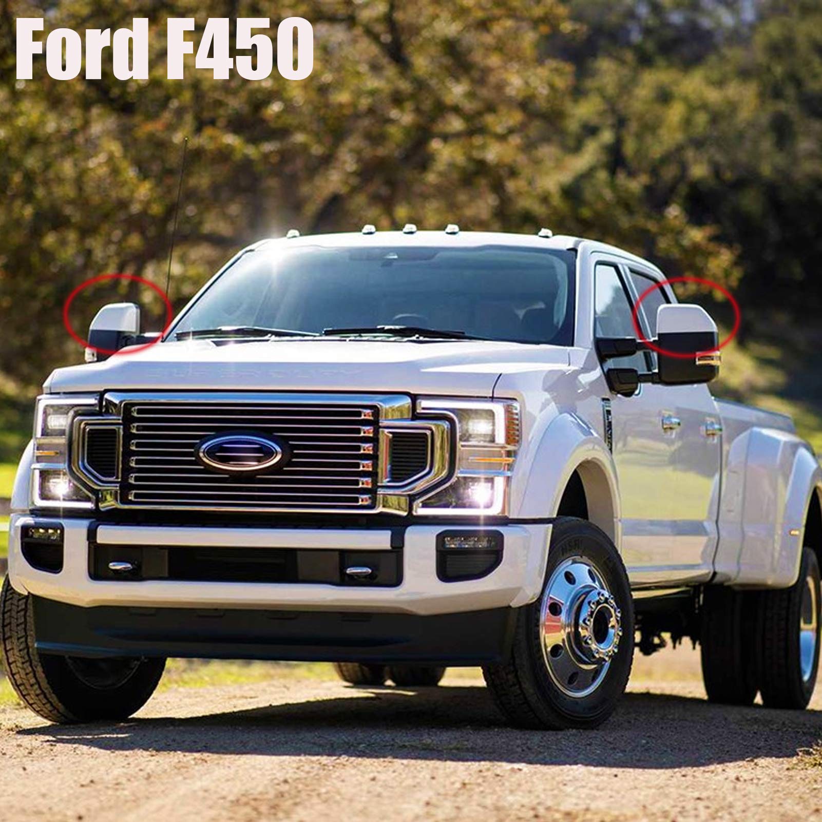 PerfecTech Super Duty Chrome Plated Mirror Covers Ultra Durable Top Half for 2008-2016 Ford F250 F350 F450(2 Pcs)
