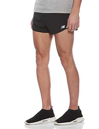 New Balance Men's Impact Run 3 Inch Split Short, Black , Medium