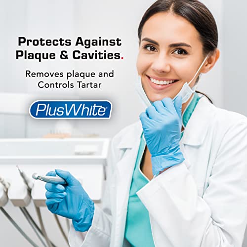 Plus White Xtra Whitening Toothpaste - Removes Tough Stains from Coffee, Smoking, Wine & More - Anti-Cavity, Plaque & Tartar Control (Cool Mint Gel, 3.5 oz, Pack of 3)