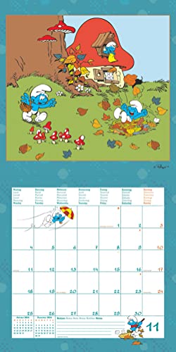 The Smurfs 2024 - Brochure Calendar 30 x 30 cm (30 x 60 cm Open) - Calendar with Space for Notes - Picture Calendar - Wall Planner - Children's Calendar