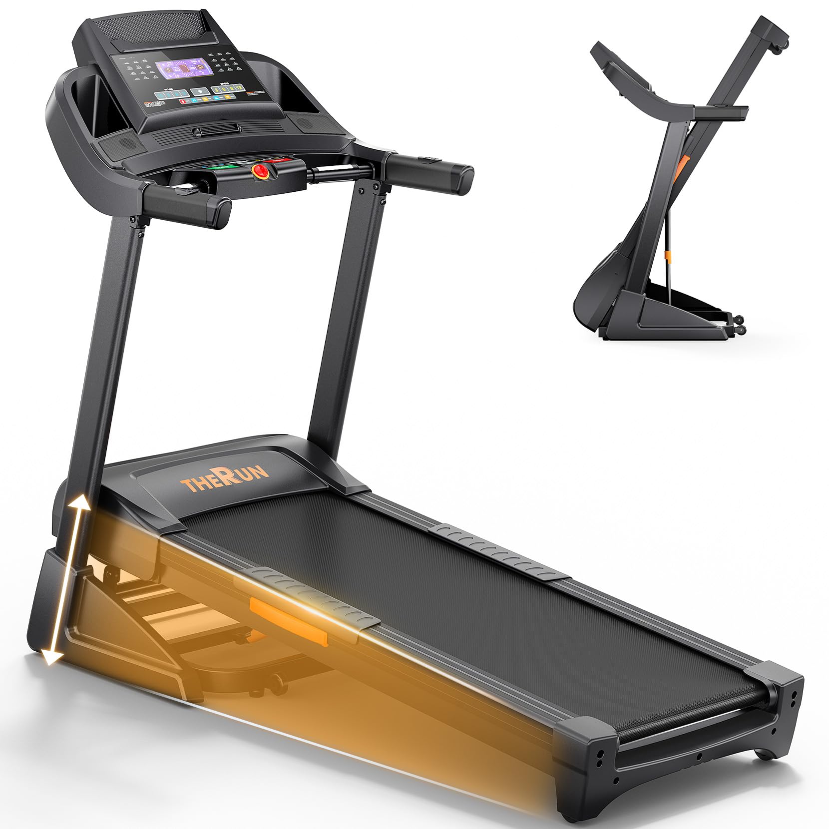 THERUN Treadmill Cover, Dustproof and Waterproof Protective Oxford Cloth Treadmill Cover for Folding Treadmill Gym Machine Black