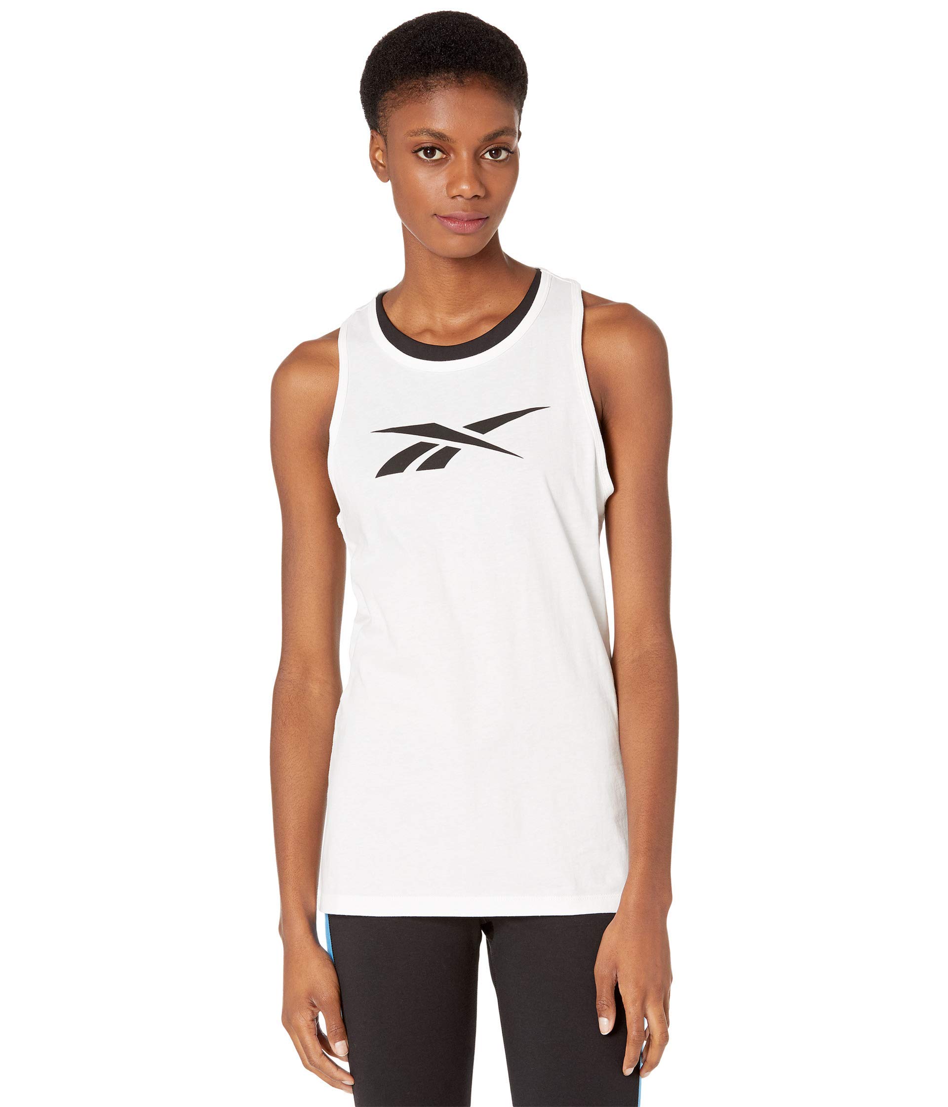 Reebok Training Essentials Graphic Racerback Tank Top, White, XL