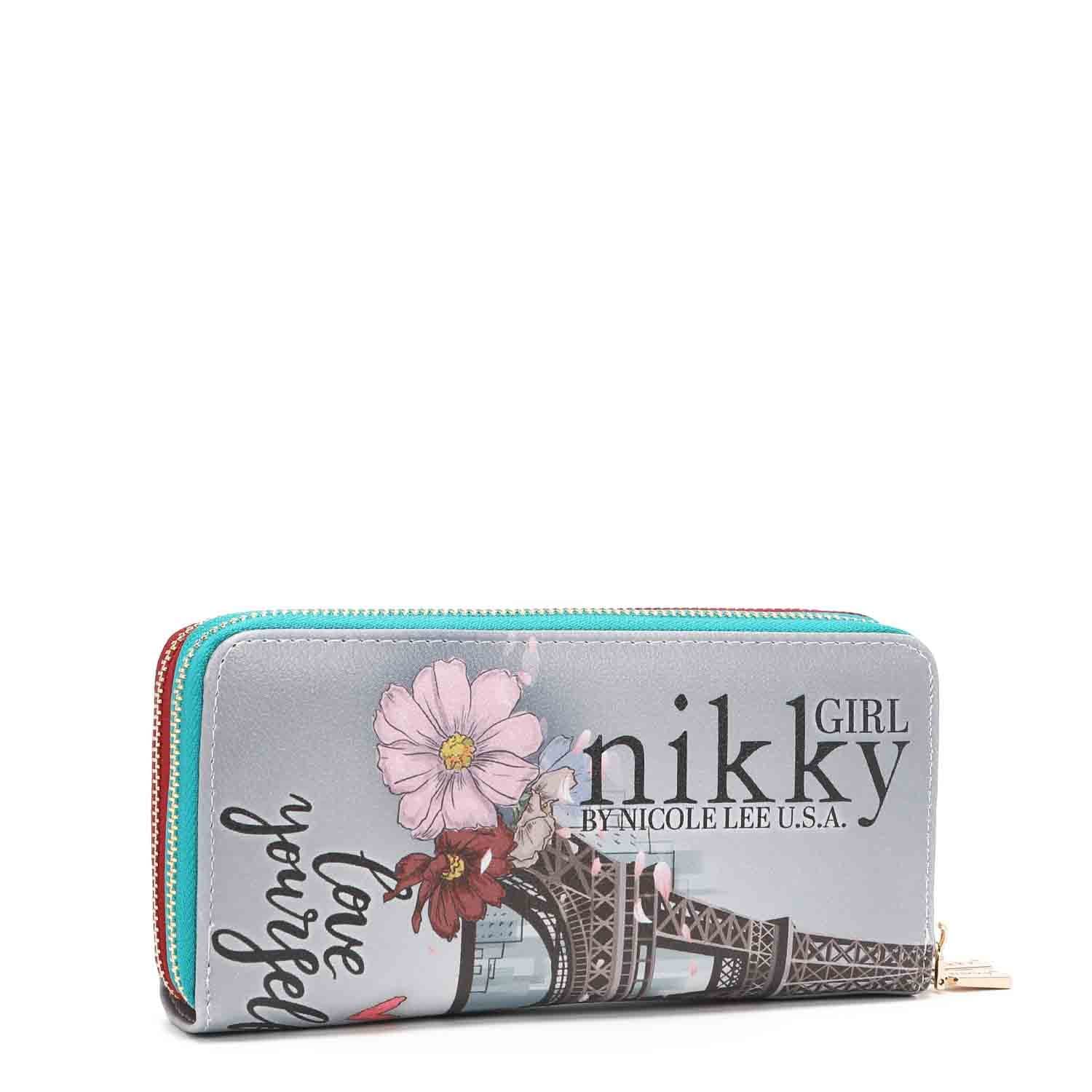 Nicole Lee NIKKY DOUBLE ZIPPER WALLET-Multicolor,RFID Blocking Technology