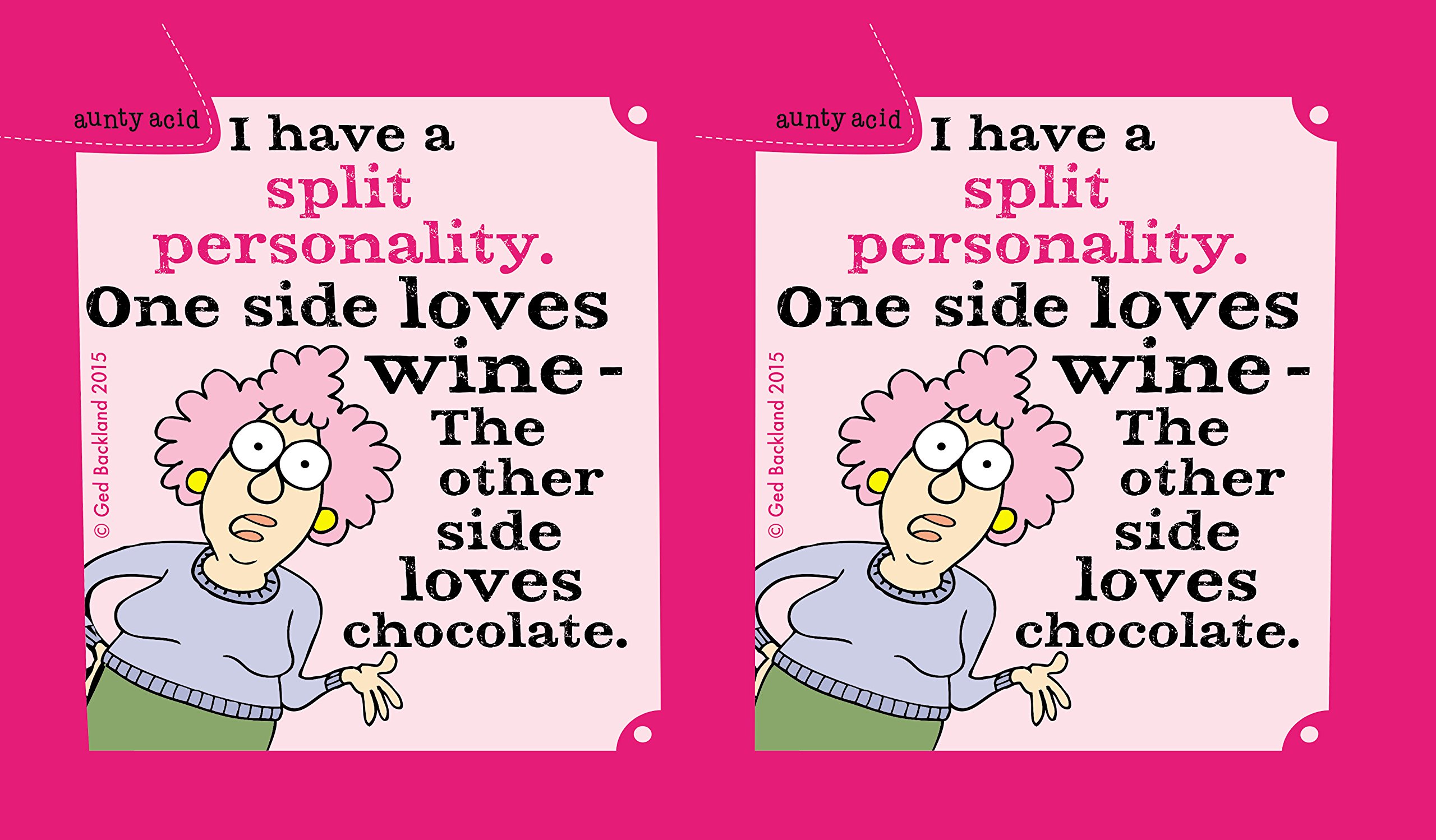 Tree-Free Greetings 16-Ounce Cool Cup with Reusable Straw, Aunty Acid Split Personality