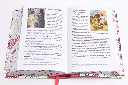 NVI Biblia Luz en mi camino corazones, multicolor símil piel (Spanish Edition)
