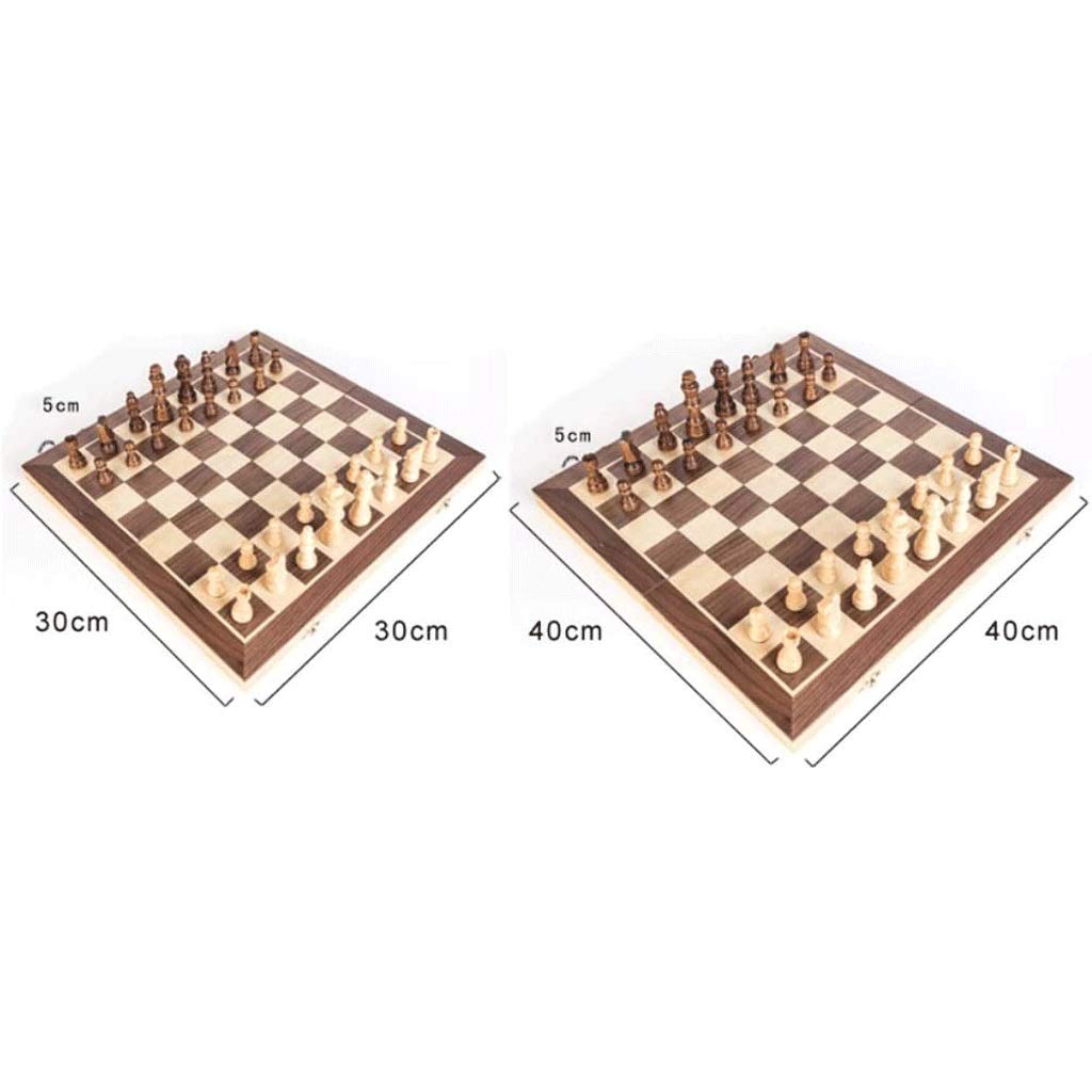 WENLII Upgraded Magnetic Chess Set, Chess Board Game Set, Including Adult Handmade Chess Pieces and Storage Slots (Size : 40 * 40cm)