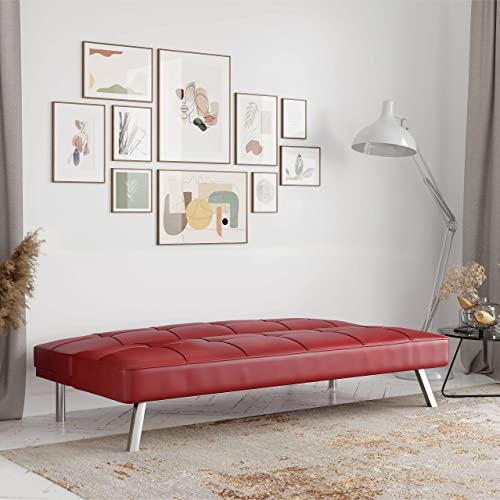 Serta Rane Vegan Leather Futon, Red