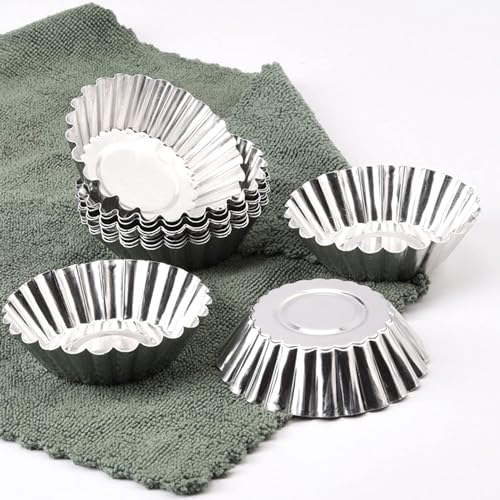 Tosnail 50 Pieces Aluminum Egg Tart Mold Small Tart Pie Tin Mini Cupcake Cake Muffin Cookie Mold Baking Cups