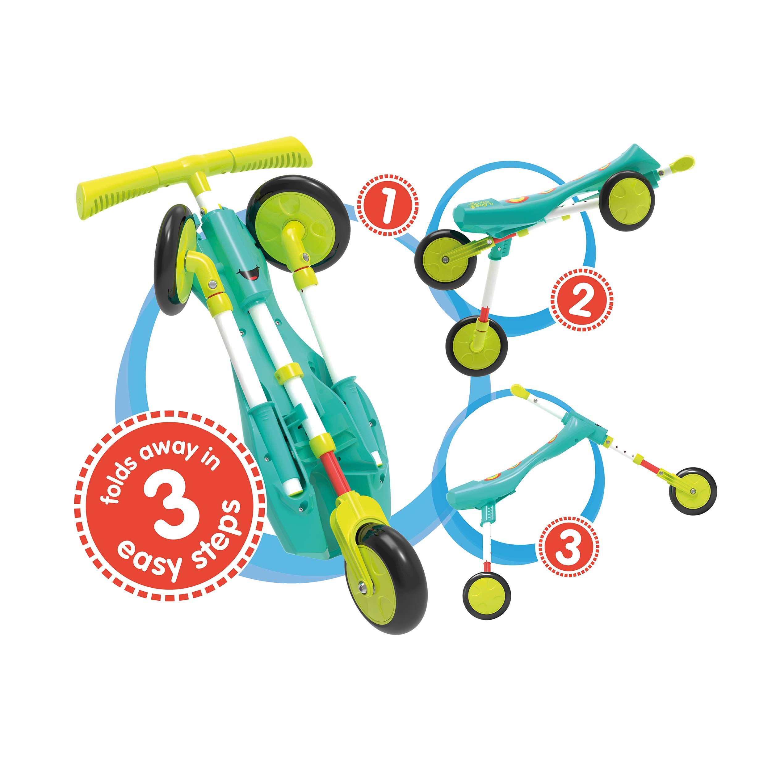 Mookie Scuttlebug XL 3-Wheel Ride-On Balance Bike | Foldable Ride-OnTricycle with Adjustable Legs | Develop Toddler Balance and Coordination | Boys and Girls Ages 1 to 4.