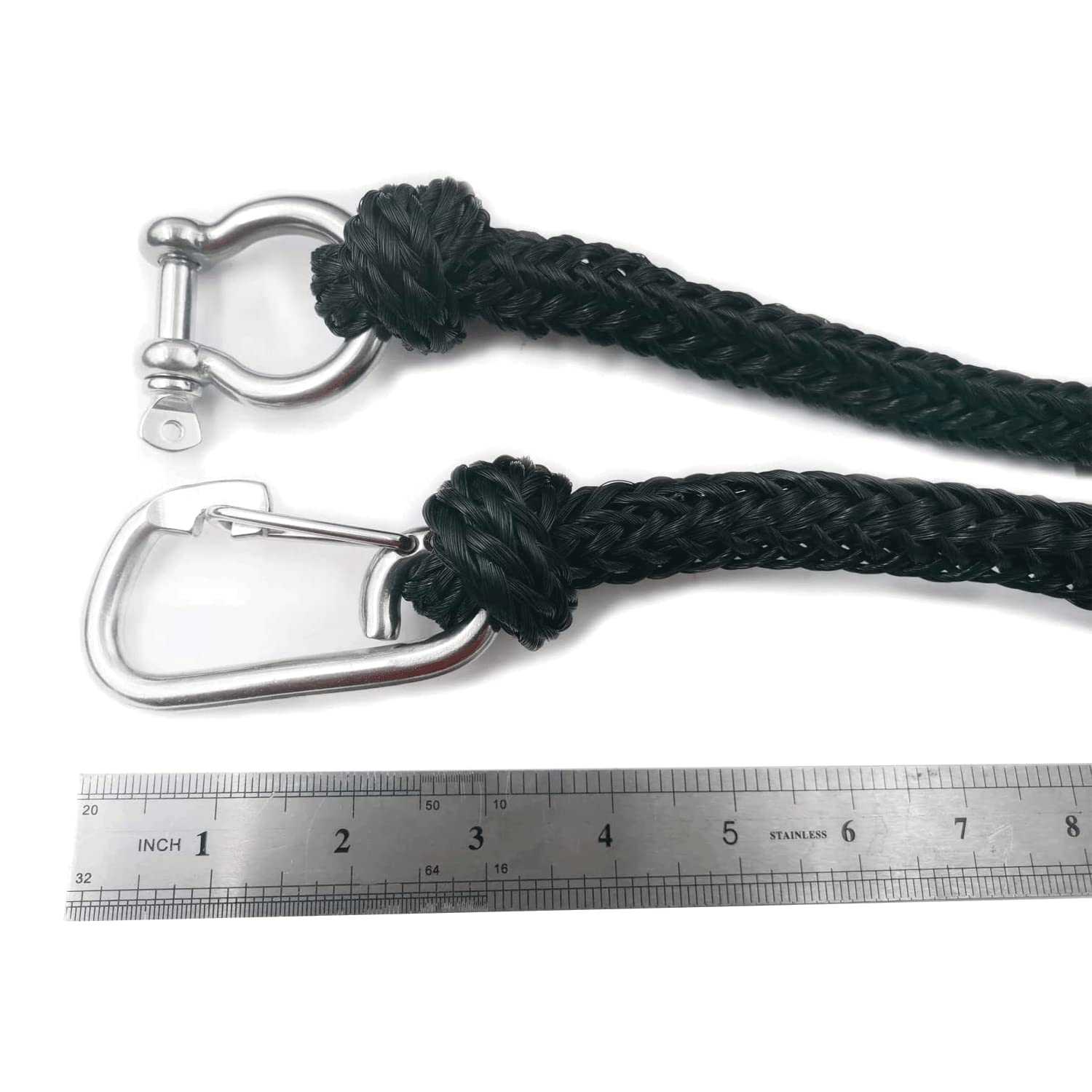 SHENGHUISS Boat Bungee Dock Lines-Elastic Anchoring Rope Prevents Anchor Form Dislocating,Keeps Your Boat,Jet Ski and PWC Safely Tethered Near Beach & Sandbar,Storage Bag+SS316 Snap Hook & D Ring
