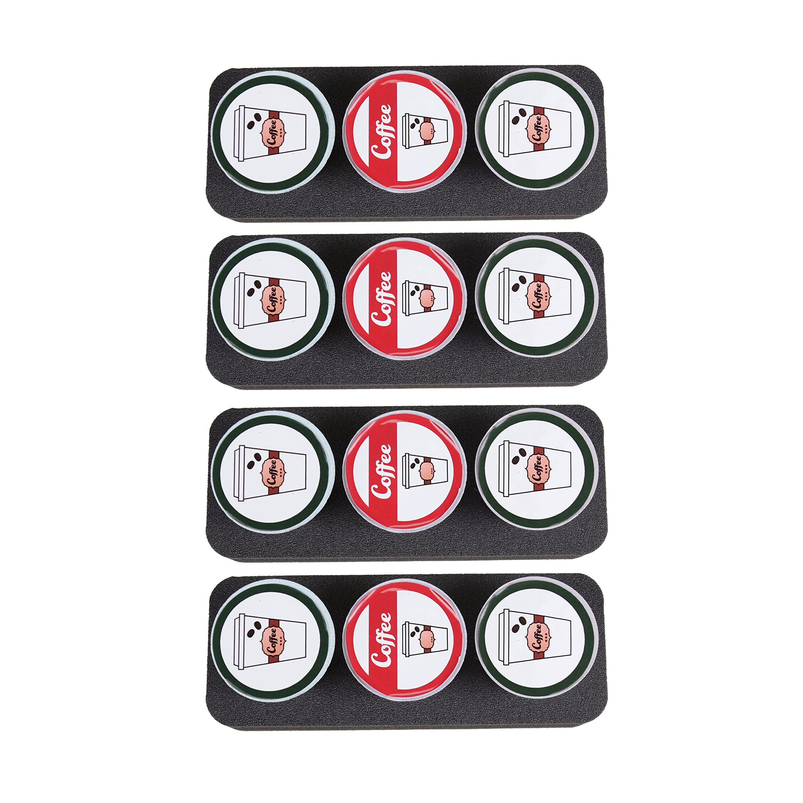 Polar Whale Hotel Hospitality Coffee Pod Storage Organizer 4 Piece Multi-Pack Tray Holder Waterproof Washable Bed and Breakfast Drawer Insert Holds 3 Pods Each Compatible with Keurig K-Cup 4 Pc Set