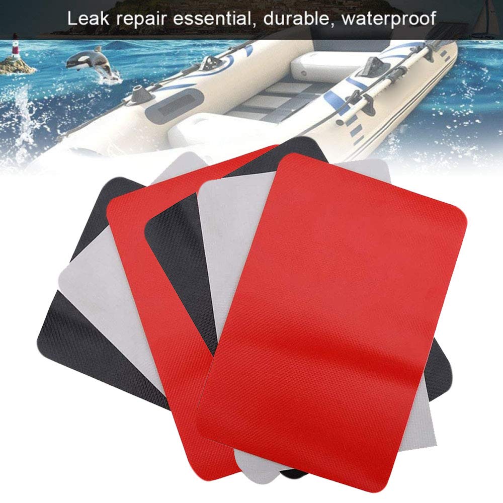 OUHFDS PVC Patch Kit for Inflatables Waterproof,6 Pcs PVC Boat Repair Kit for Inflatable Boat Kayak Canoe Pool (Gray)