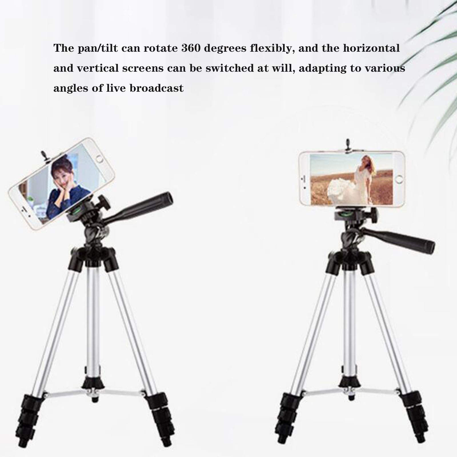 Phone Tripod Aluminum Lightweight Portable Camera Tripod Angle Height Adjustable for Smartphone Action Camera Photography