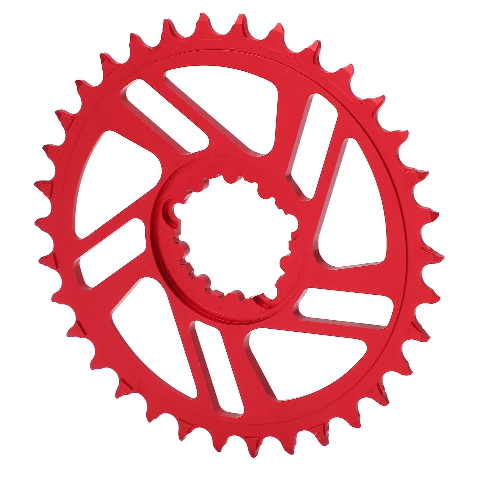 VGEBY Mountain Bike Chainring, 34T Oval Chainring Positive Negative Tooth 3mm Offset Fit for SRAM Direct Mount Chain Ring(red) Direct Mount Chainring