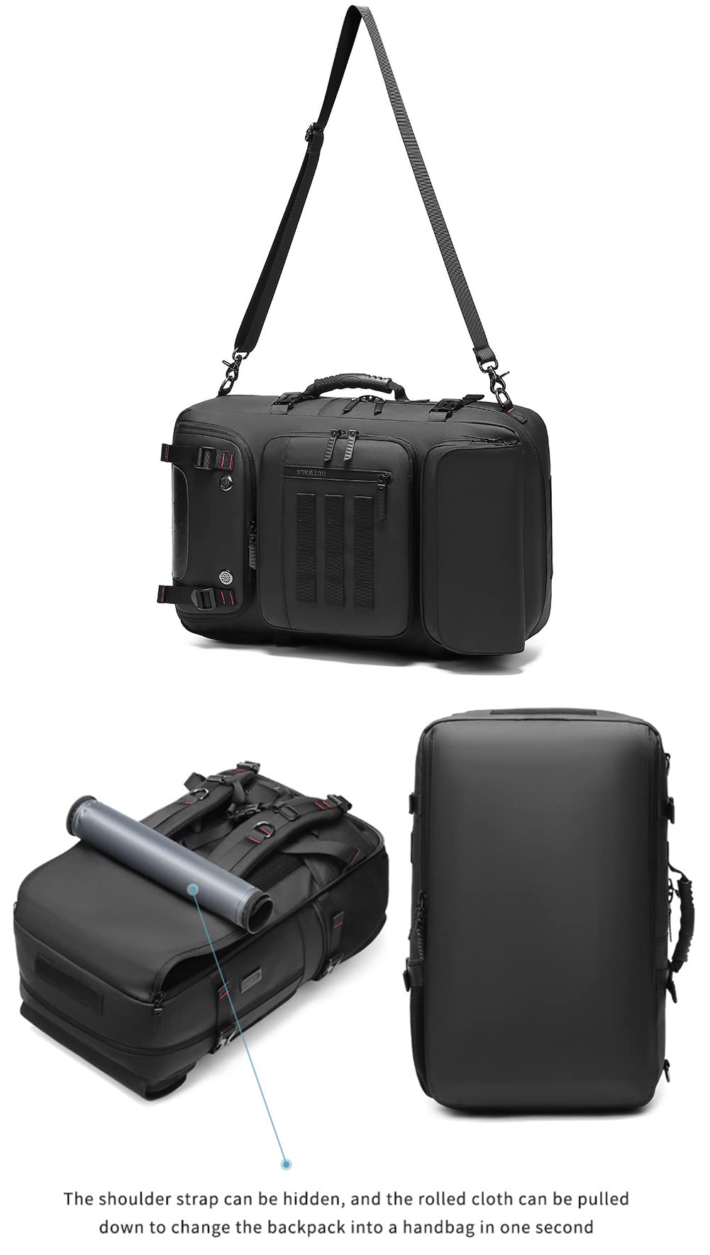 NASKVOWT Men travel backpack, gym backpack with shoe compartment, travel bag with shoe compartment, travel backpack carry on with USB charging port, shoe backpack, camping, outdoors trekking backpack