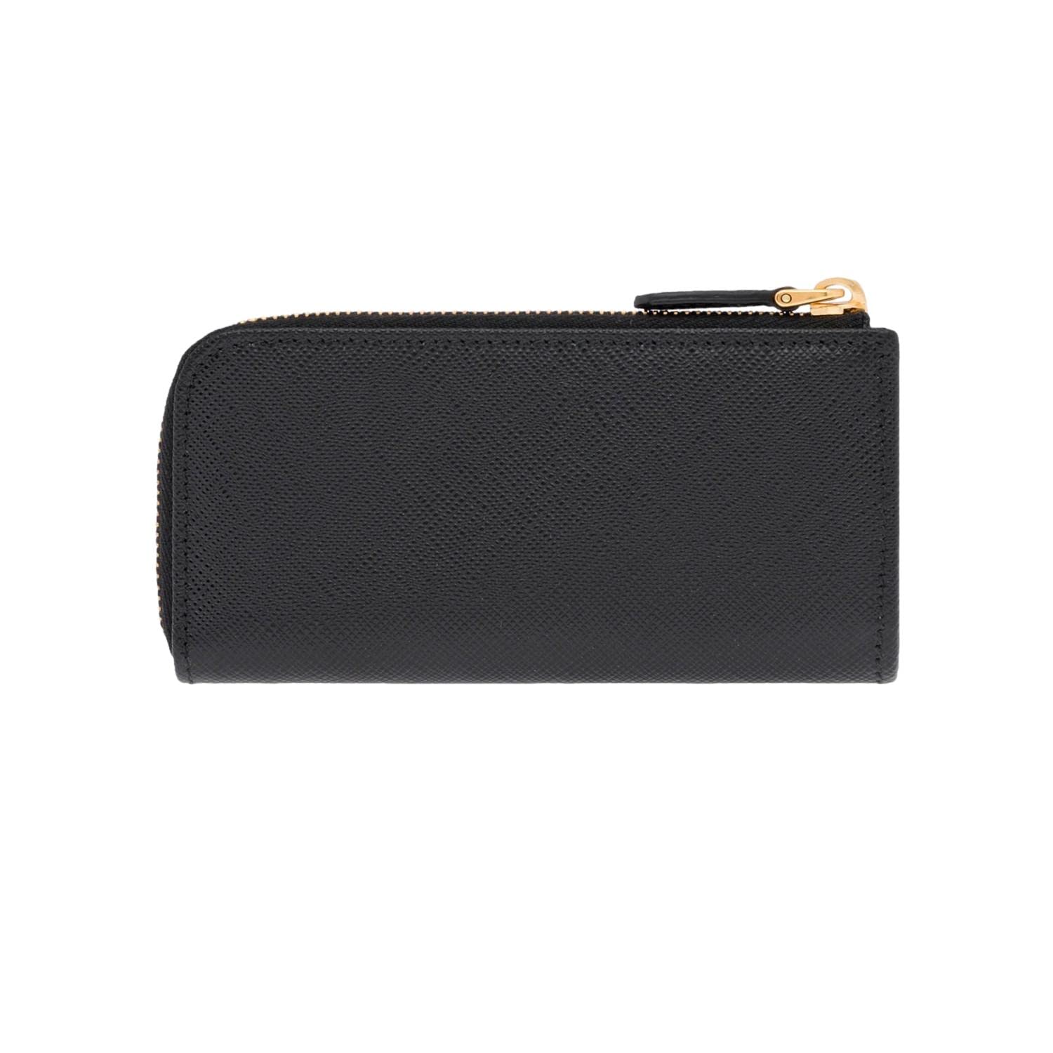 Prada Portachiavi Ganci Nero Black Vitello Move Leather Keyholder Wallet 1PG604