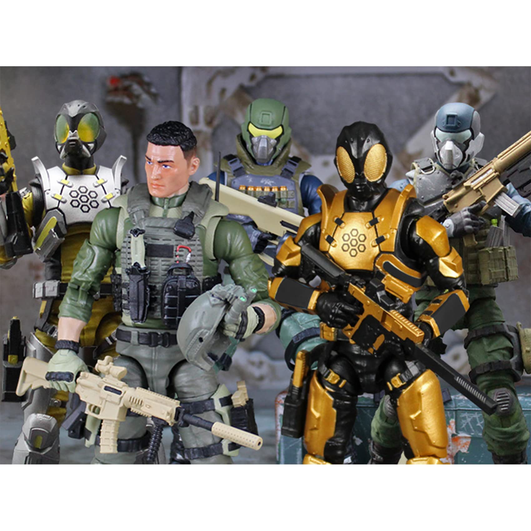 Valaverse 1/12 Scale Action Force Blowback Military Figure, 6.5 Inch SWAT Soldier with Weapons & Playset Accessories