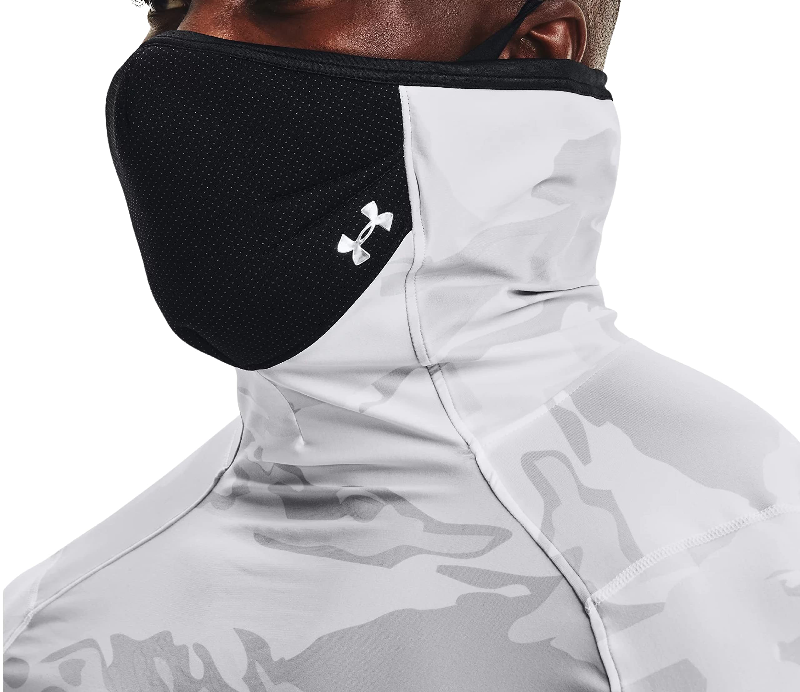 Under Armour Men's HeatGear Iso-Chill Mock Long Sleeve Shirt Top 1371284 (Medium) Camo Grey