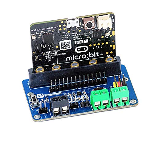 sb components Motor Driver Board for The BBC Micro:bit, 2 Channel DC Motors and 3 Channel Servos Motors Motor Driver for Micro:bit, BBC microbit Motor Driver Board