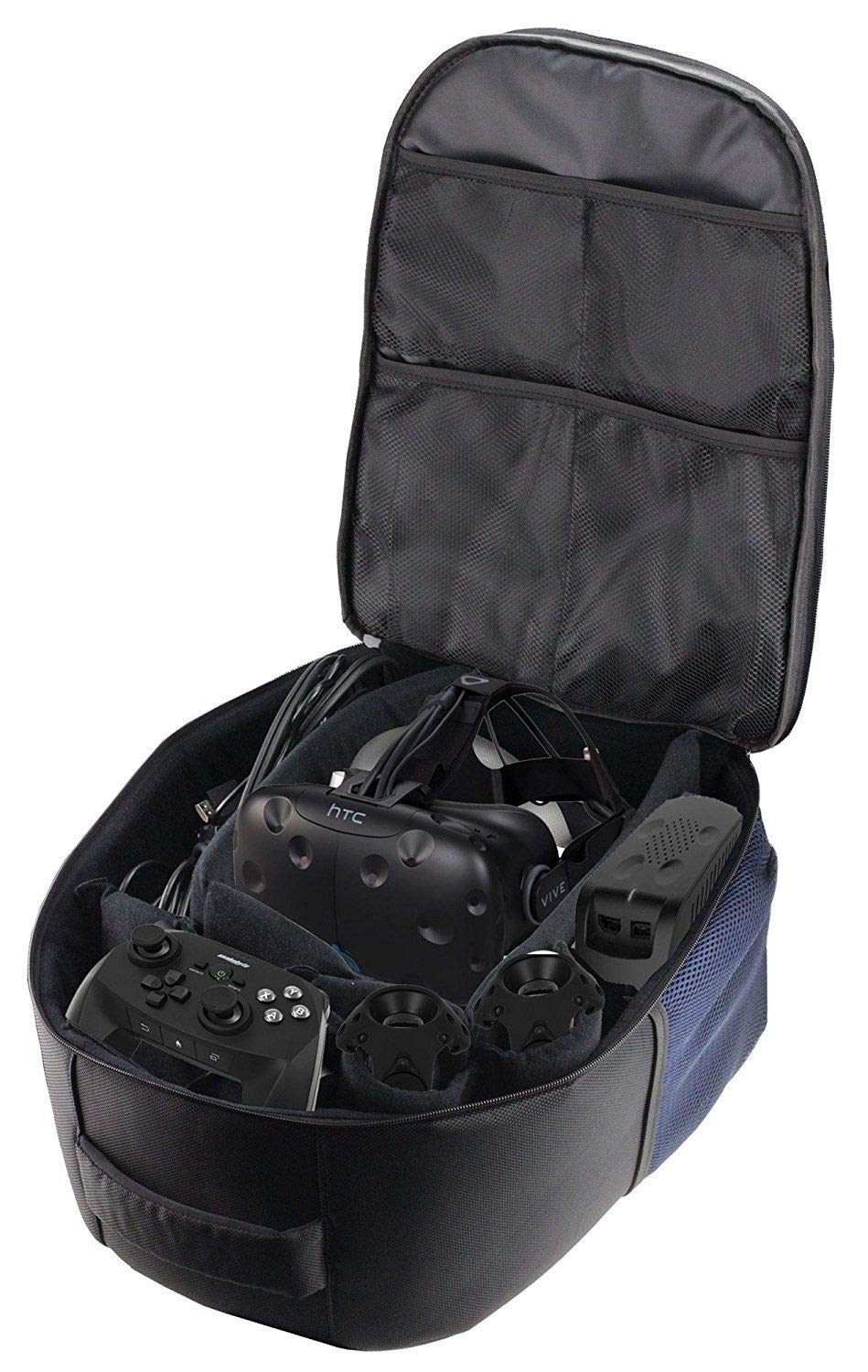 Navitech Rugged Black & Blue Backpack/Rucksack/Case/Cover Compatible With The HP Reverb VR Headset