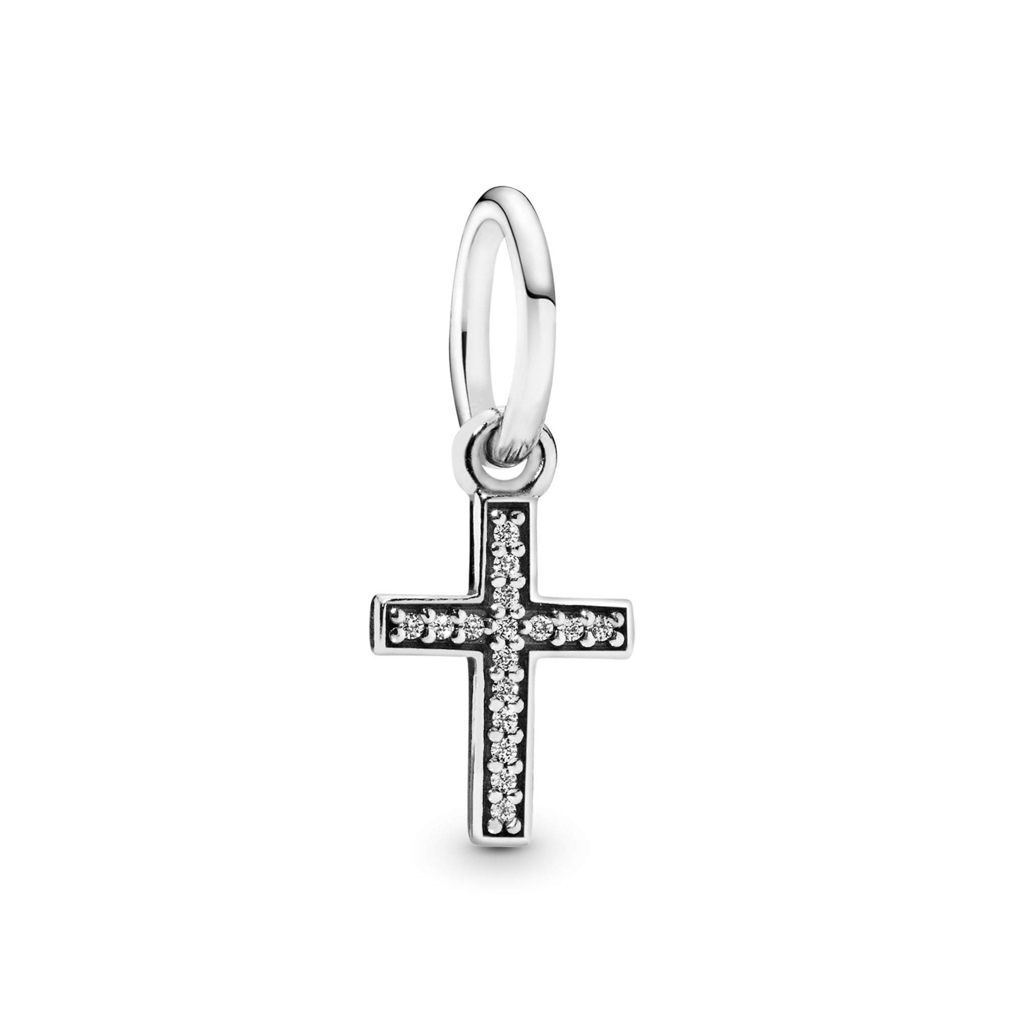 PANDORA Symbol Of Faith Cross Dangle Charm, Sterling Silver, Cubic Zirconia, One Size