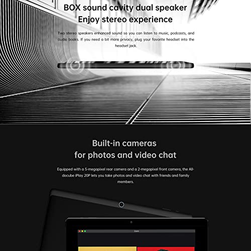PUSOKEI 10.1in IPS Tablet, for Android 11 10 Inch Tablet PC, 1920 * 1200 HD IPS Screen, 4G LTE 6+128G P60 8 Core Processor Tablet PC, 10 Point Capacitance, Builtin WiFi GPS Black