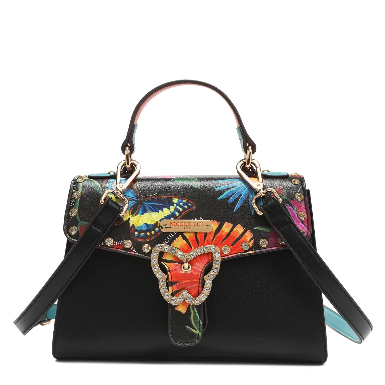 Nicole Lee Butter Flower Black Crossbody