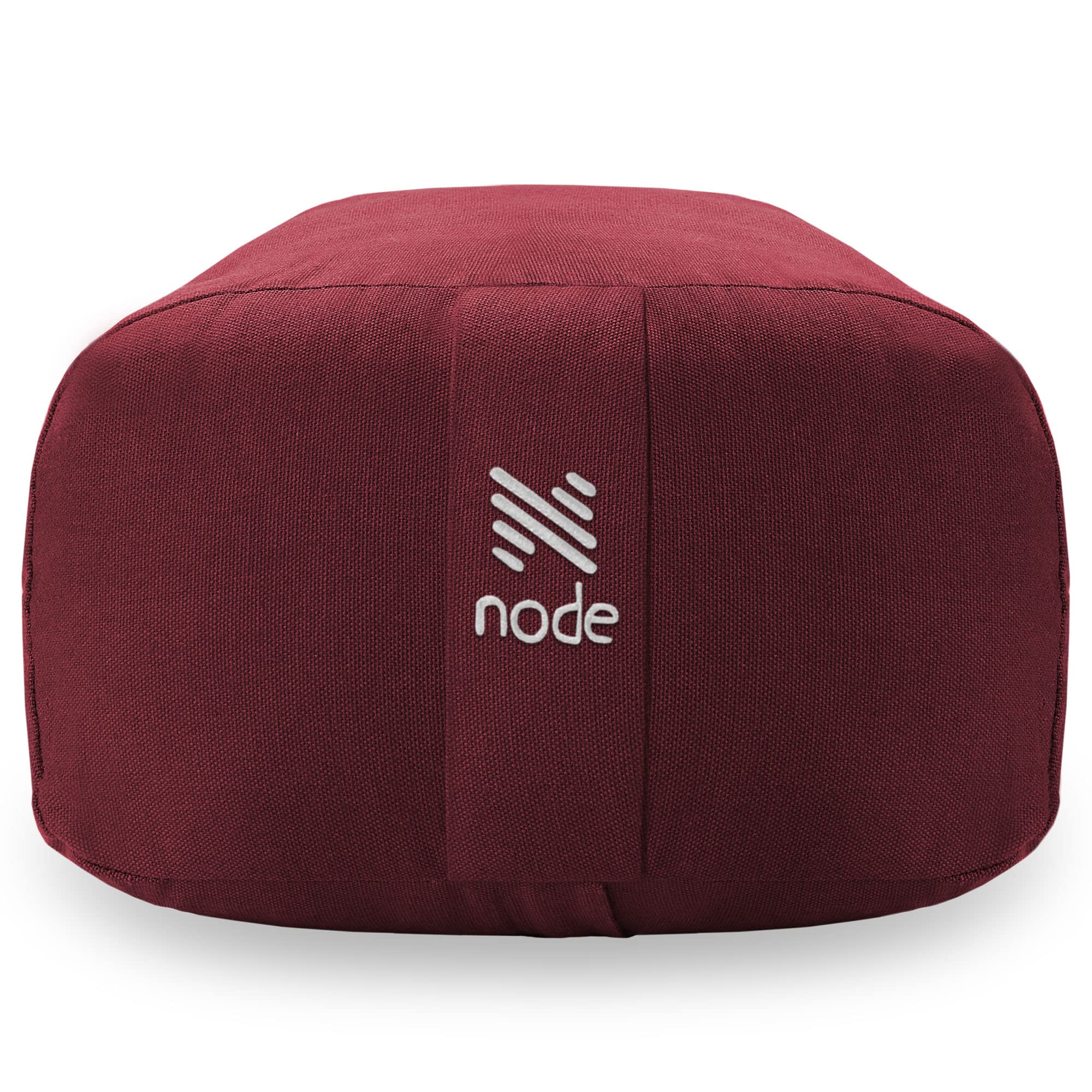 Node Fitness Yoga Meditation Cushion, 25" x 12" Rectangular Bolster with Organic Cotton Cover - Burgundy