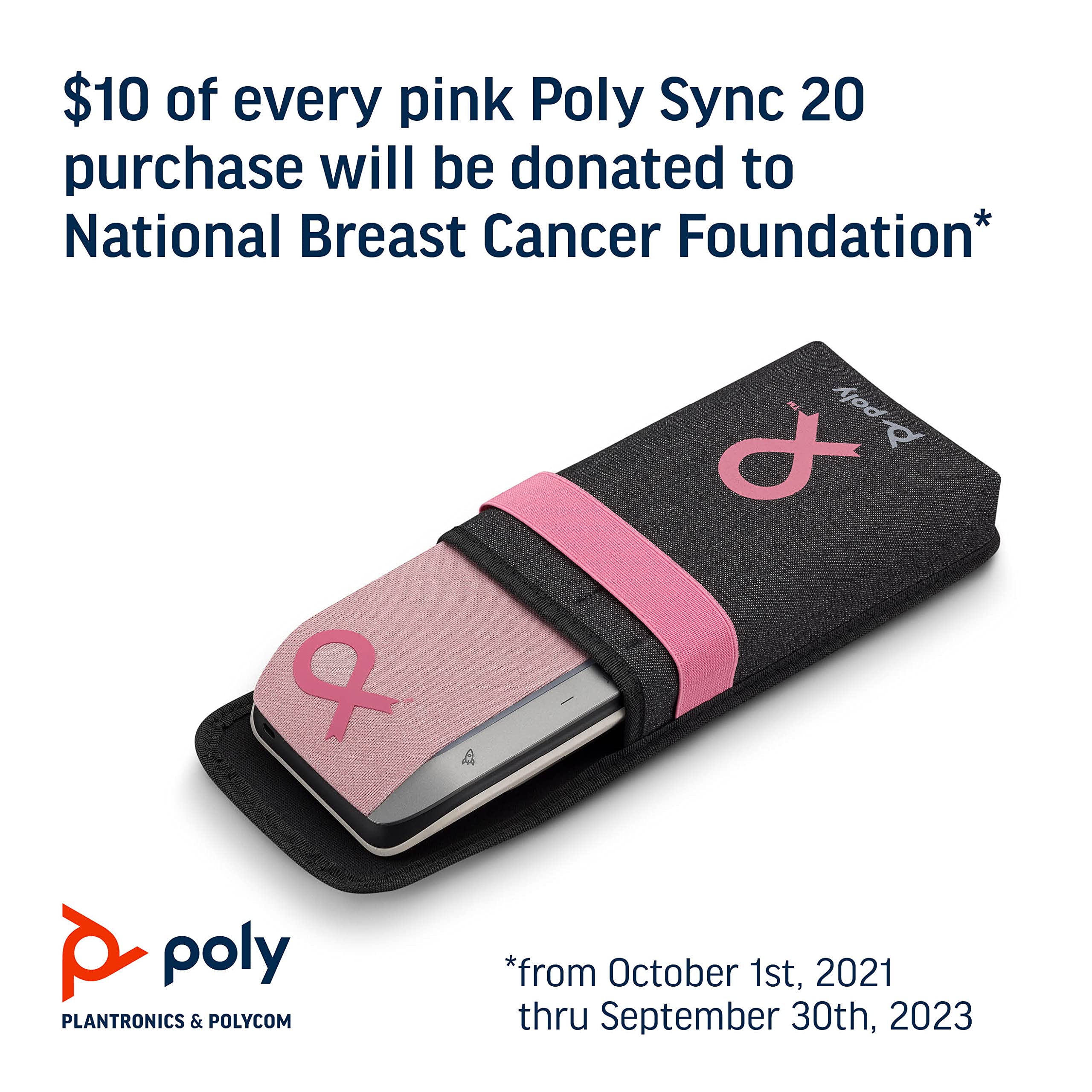 Poly β Sync 20 USB-A Pink Personal Bluetooth Smart Speakerphone (Plantronics) - Connect to Cell Phone via Bluetooth, PC/Mac via Included USB-A Cable - Works with Teams, Zoom (Certified) & More