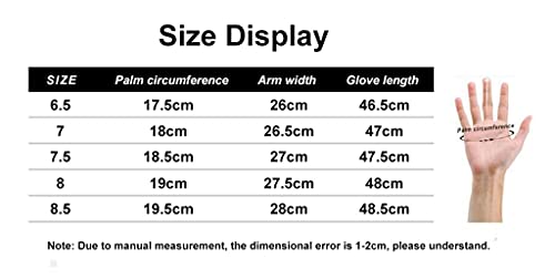 Winter Lady Leather Gloves Women Leather Mittens Female Suede Leather Long Gloves (Color : Black, Size : 8 1/2)