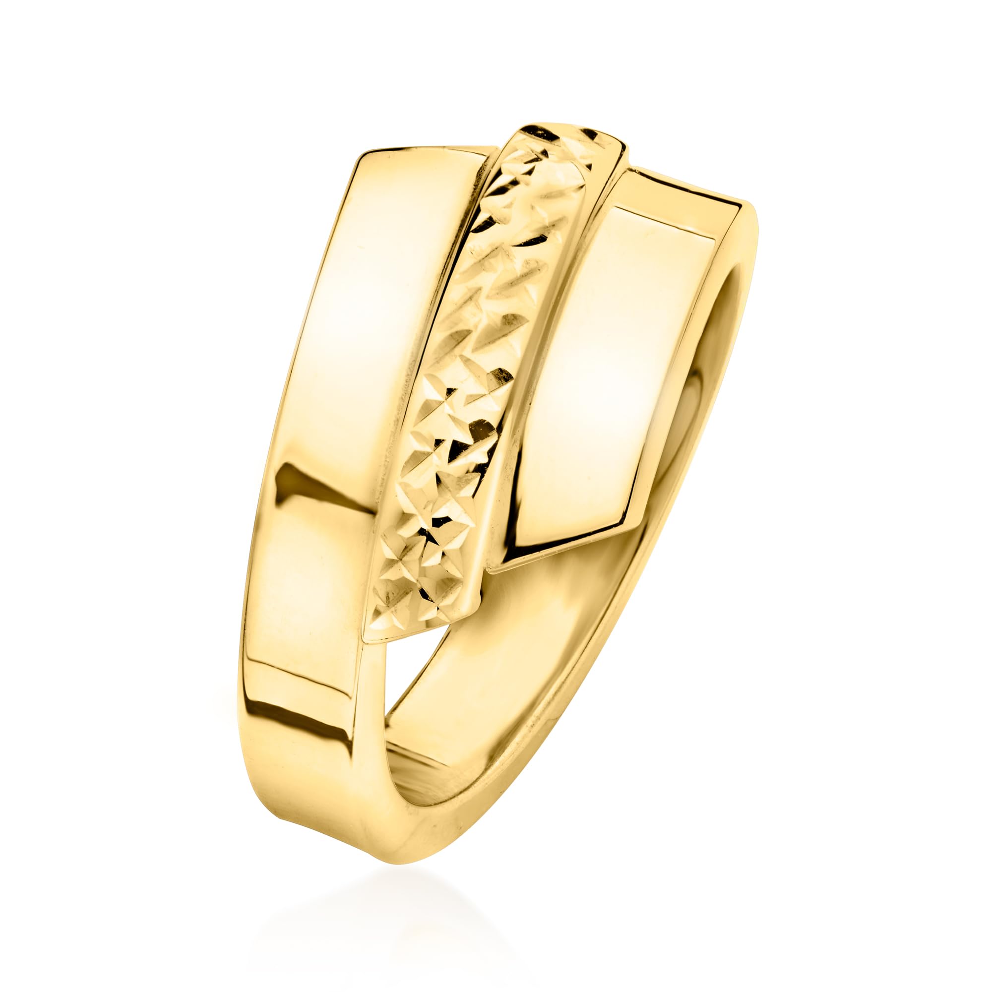 Ross-Simons Italian 14kt Yellow Gold Diamond-Cut and Polished Ring. Size 7