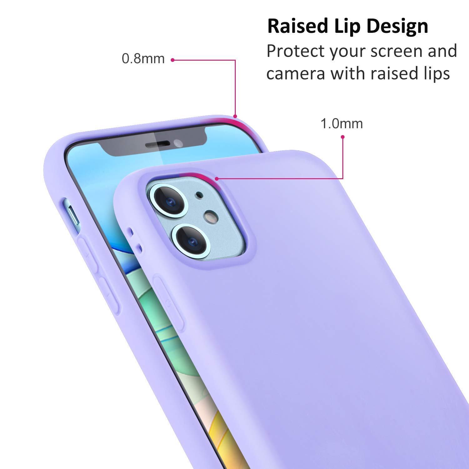 Pofesun Slim Fit iPhone 11 Case, 10 Pack Ultra-Thin Soft Silicone Protective Gel Phone Case Cover Compatible with iPhone 11 (6.1 Inch)-Black,Rose,Yellow,Rose,Green,White,Pink,Purple,Blue,Mint
