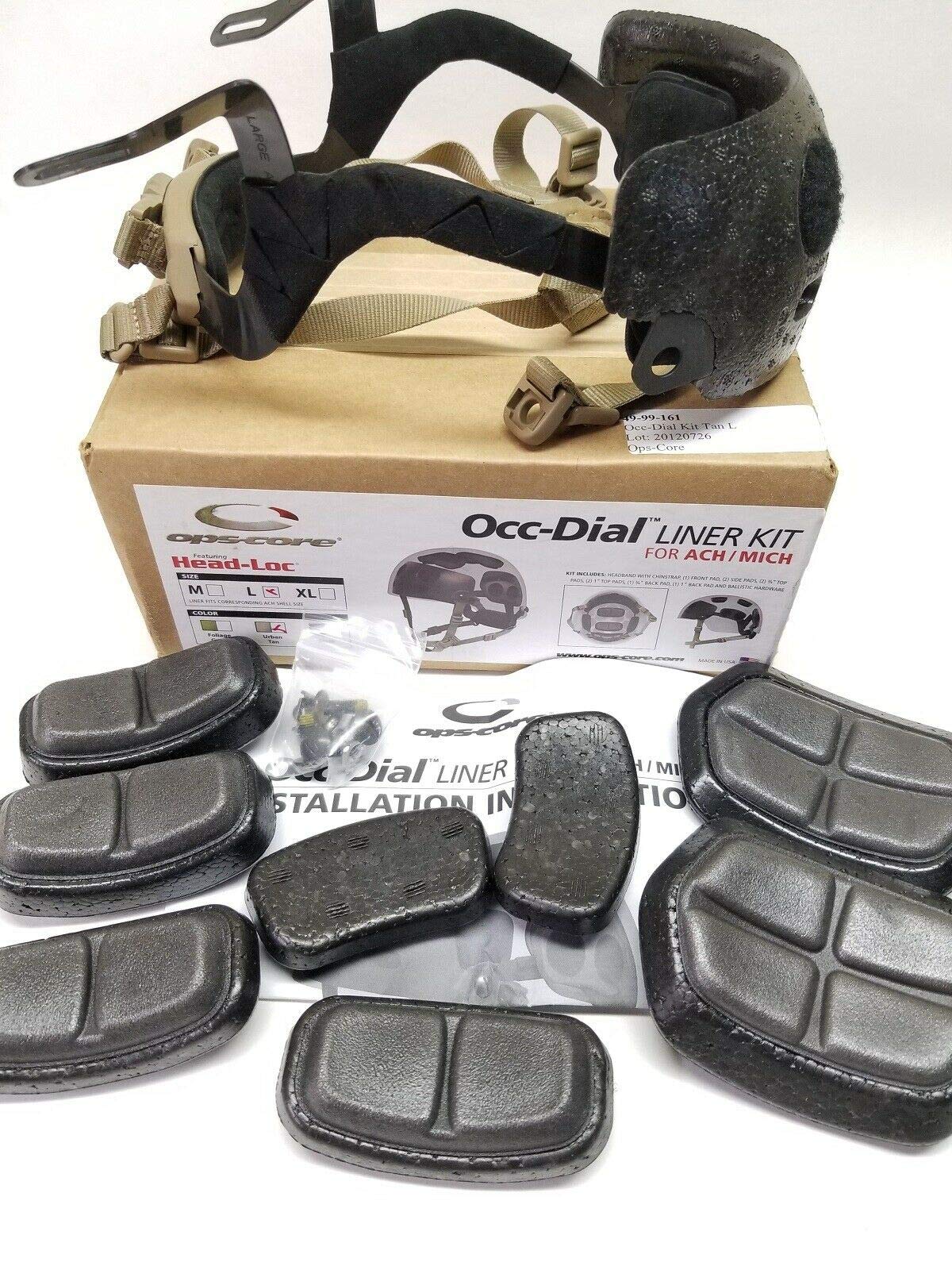 Ops-Core OCC-Dial Liner Helmet Kit for ACH MICH (Large, Urban Tan)