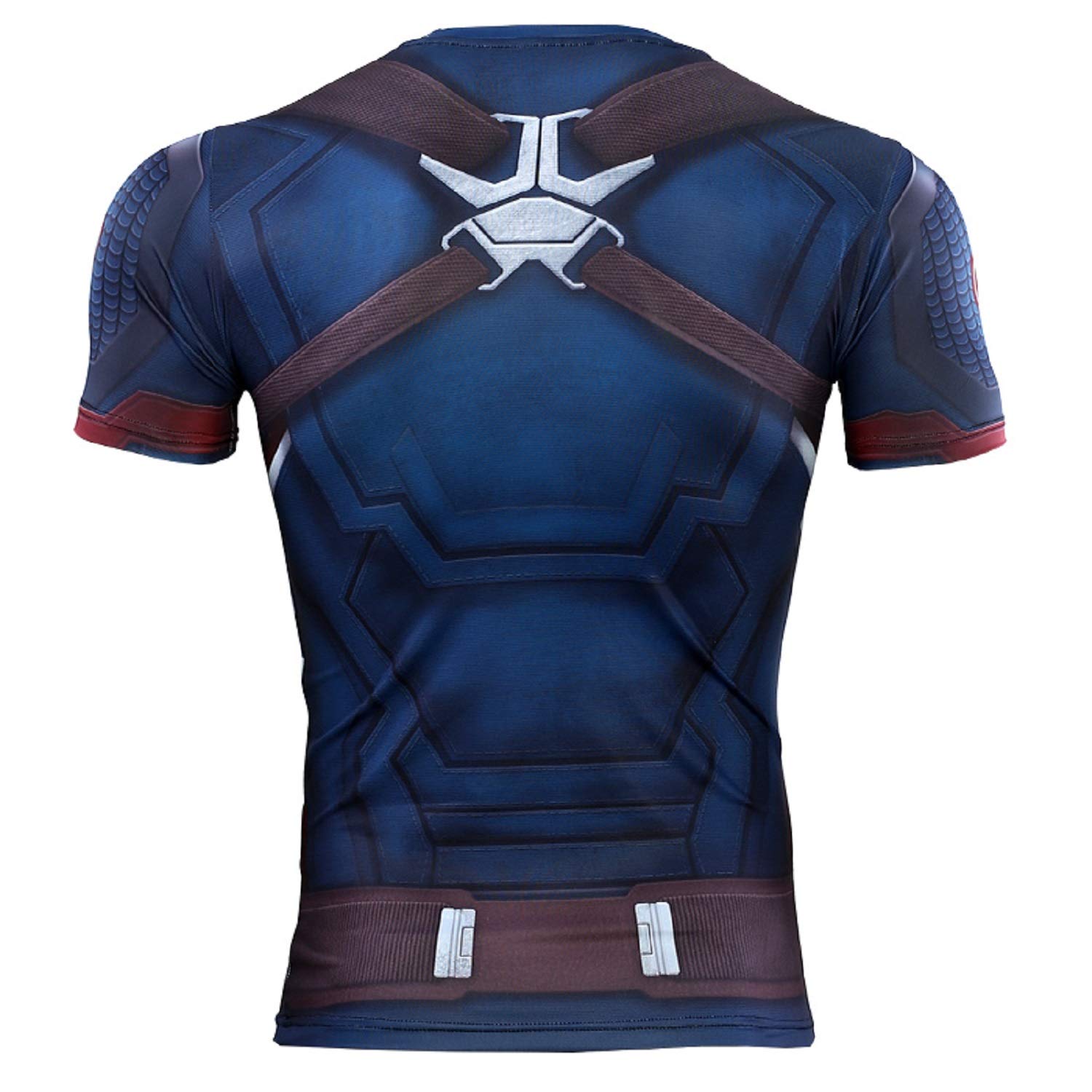 YNTIME Men's Compression Sport Shirt Short Sleeve Workout T Shirts for Men(Medium,Blue)