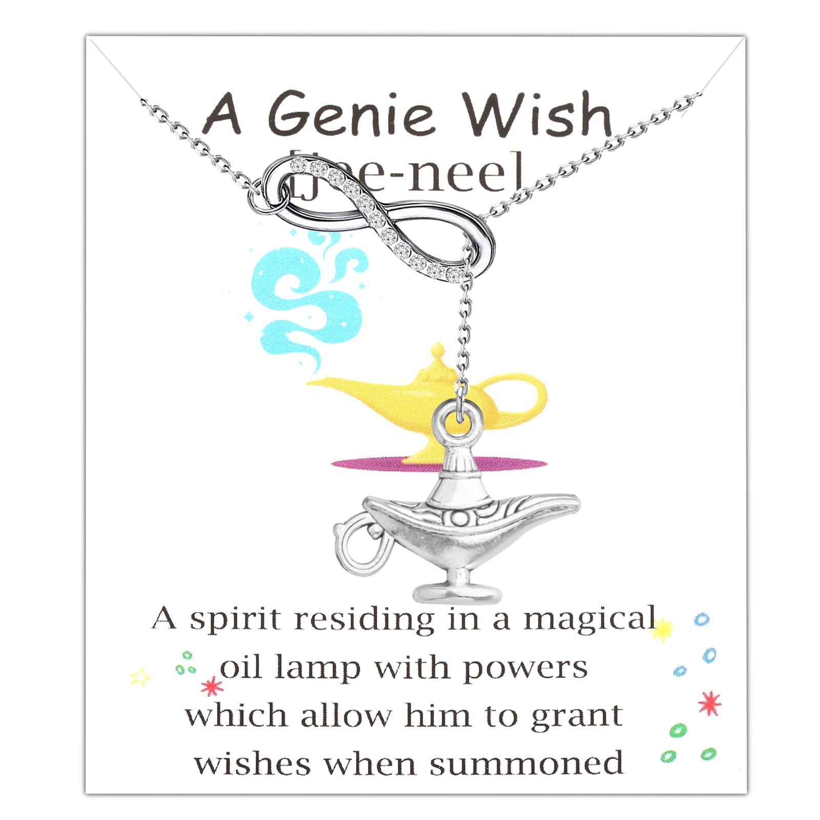 UJIMS Aladding Magic Lamp Bracelet Jasminee Princess Movie Gift Magic Wish Lamp Necklace Gift for Her (MagicWishLampNecklace)