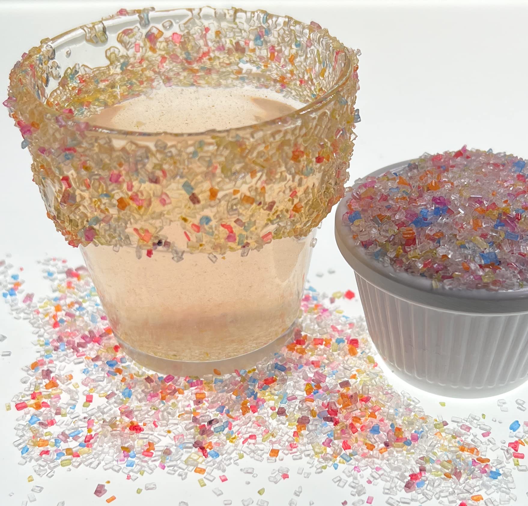 Snowy River Pride Mix Cocktail Sugar - Kosher Rainbow Cocktail Rimmer and Coffee Rimmer (4 Ounce Bag)