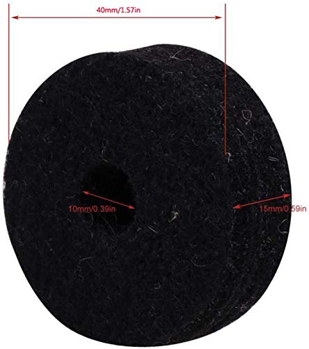 Round soft black Cy/mb stand felt washer replacement, suitable for 15 sets of drums(1.57 Inch)