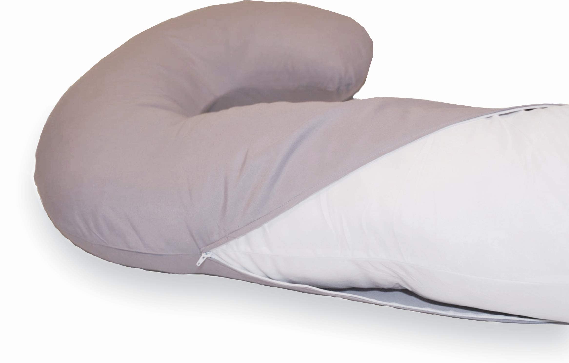 New Microfiber Zippered Replacement Maternity Body Pillow Cover (Grey)