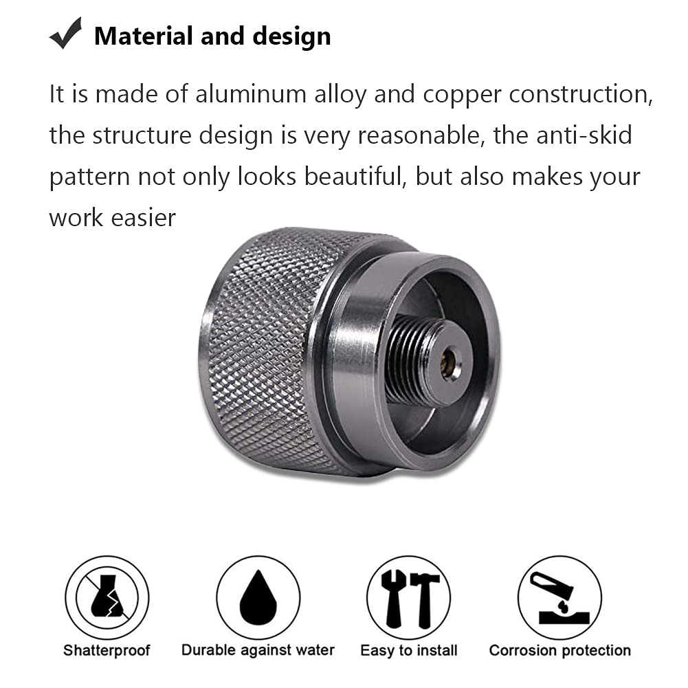 Sunlevo Camping Stove Adapter Backpacking Stove Adapter for Propane LPG Canister Adapter with Automatic Shutdown Function Propane Small Tank Input EN417 Lindal Valve Output