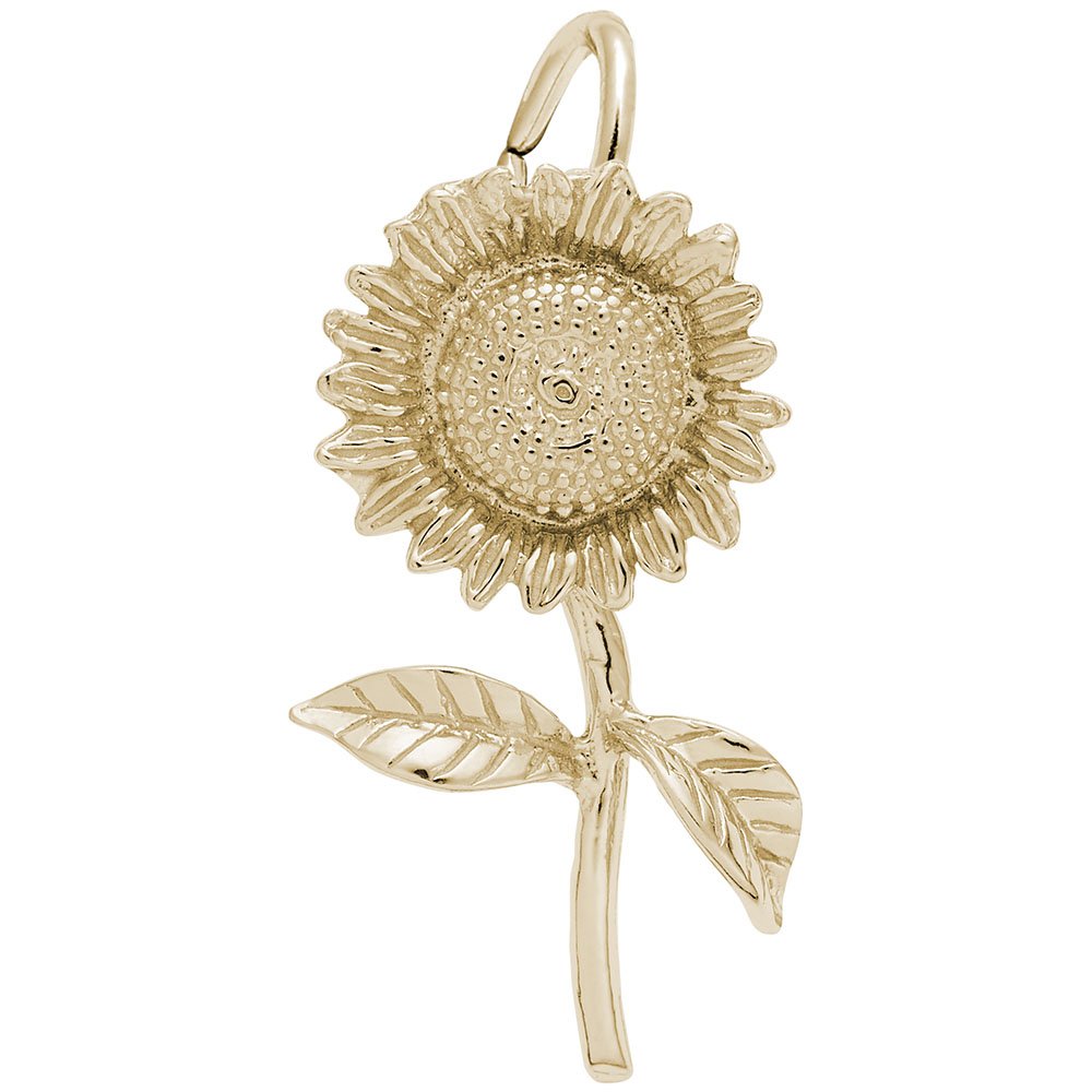 Rembrandt Charms Gold Plated Sterling Silver Sunflower Charm Pendant
