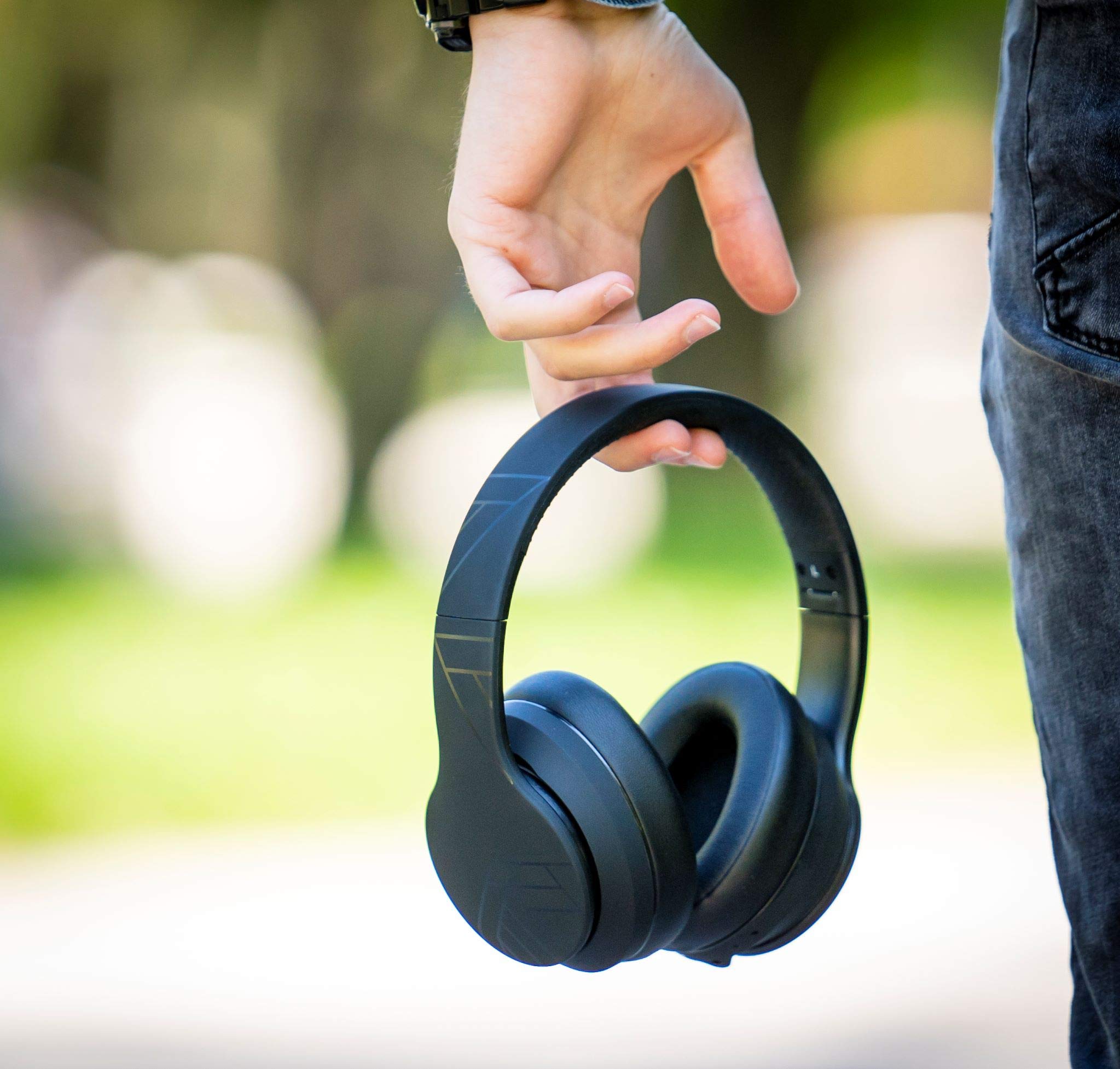 PowerLocus Wireless Bluetooth Headphones, Over Ear Headphones with Microphone, 50H Playtime, HiFi Stereo Sound, Deep Bass, Soft Earmuffs, Foldable Lightweight Headphones for Travel/PC/Cell Phone