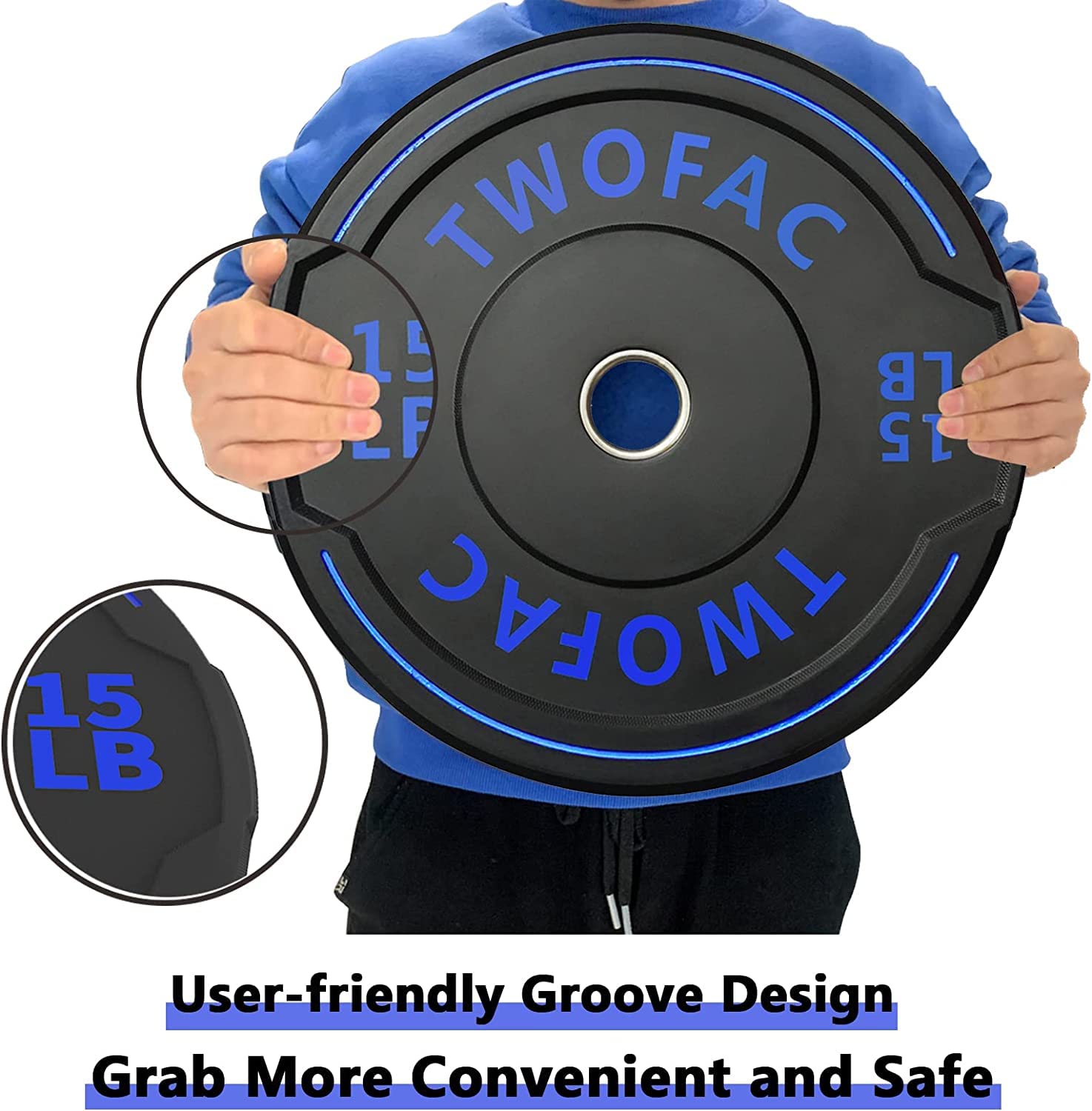 Olympic Weight Plates Set for Home Gym, Olympic Barbell Weight Set, Rubber Bumper Plates Set for Weight Lifting and Strength Training 25Lbs