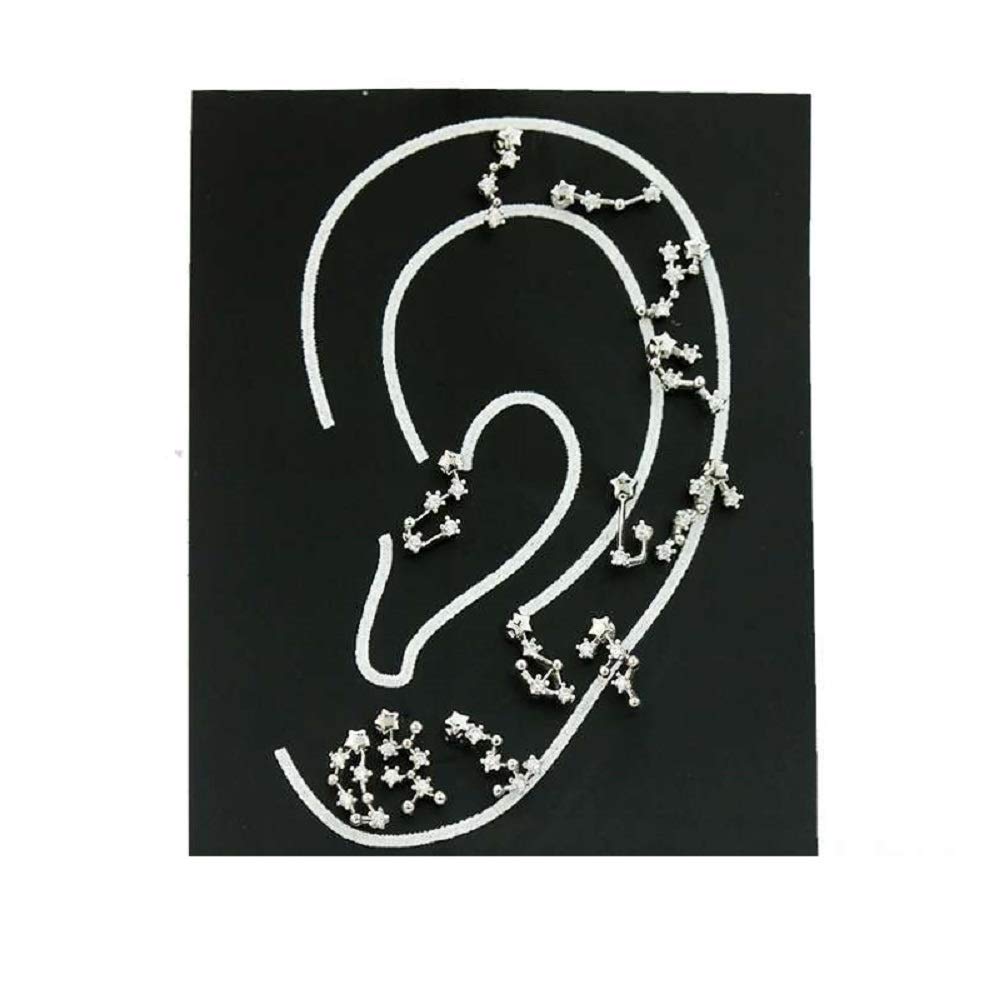 Pierced Owl 16G Stainless Steel Libra Horoscope Constellation Stars Crystal Cartilage Helix Ear Lobe Tragus Barbell Earring